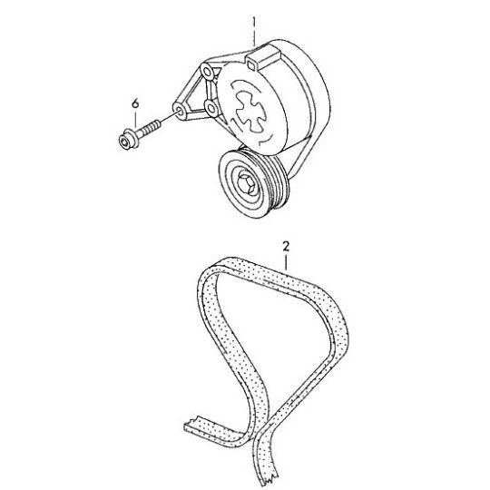 Courroie et tendeur VW Seat 2.3 V5 AGZ d'origine